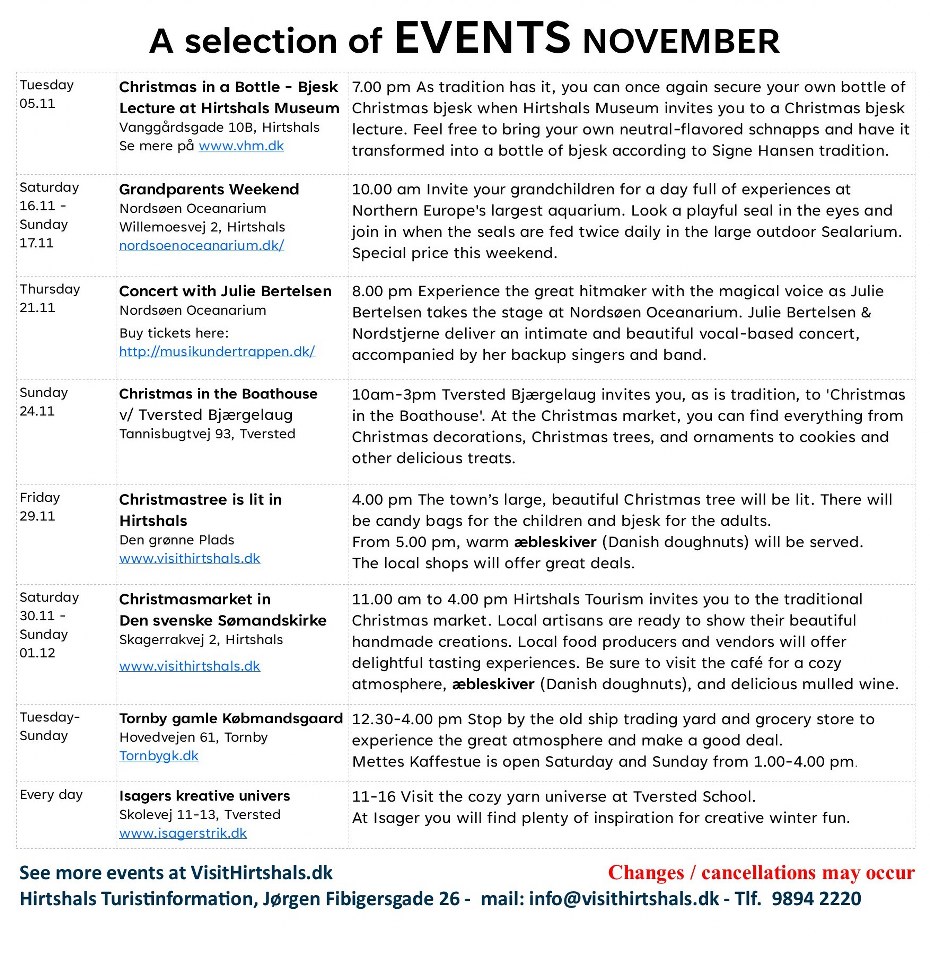 Her er november måneds begivenheder i og omkring havnebyen Hirtshals - NordsøPosten.dk